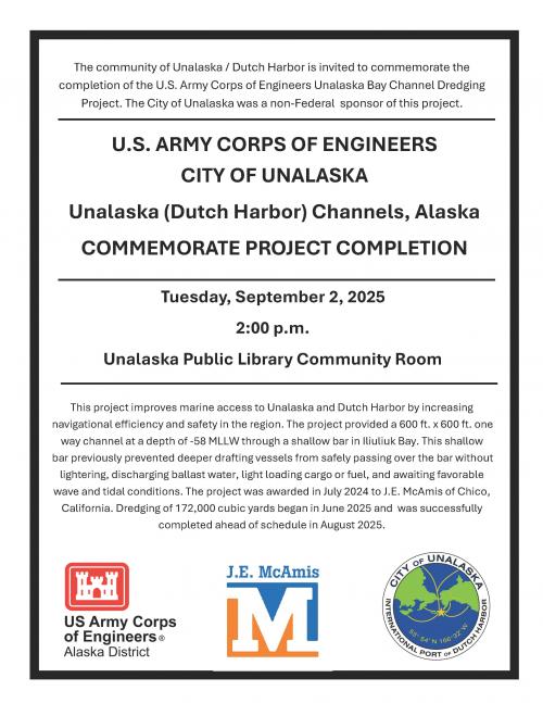 USACE Channel Dredge Commemoration | City of Unalaska - International ...